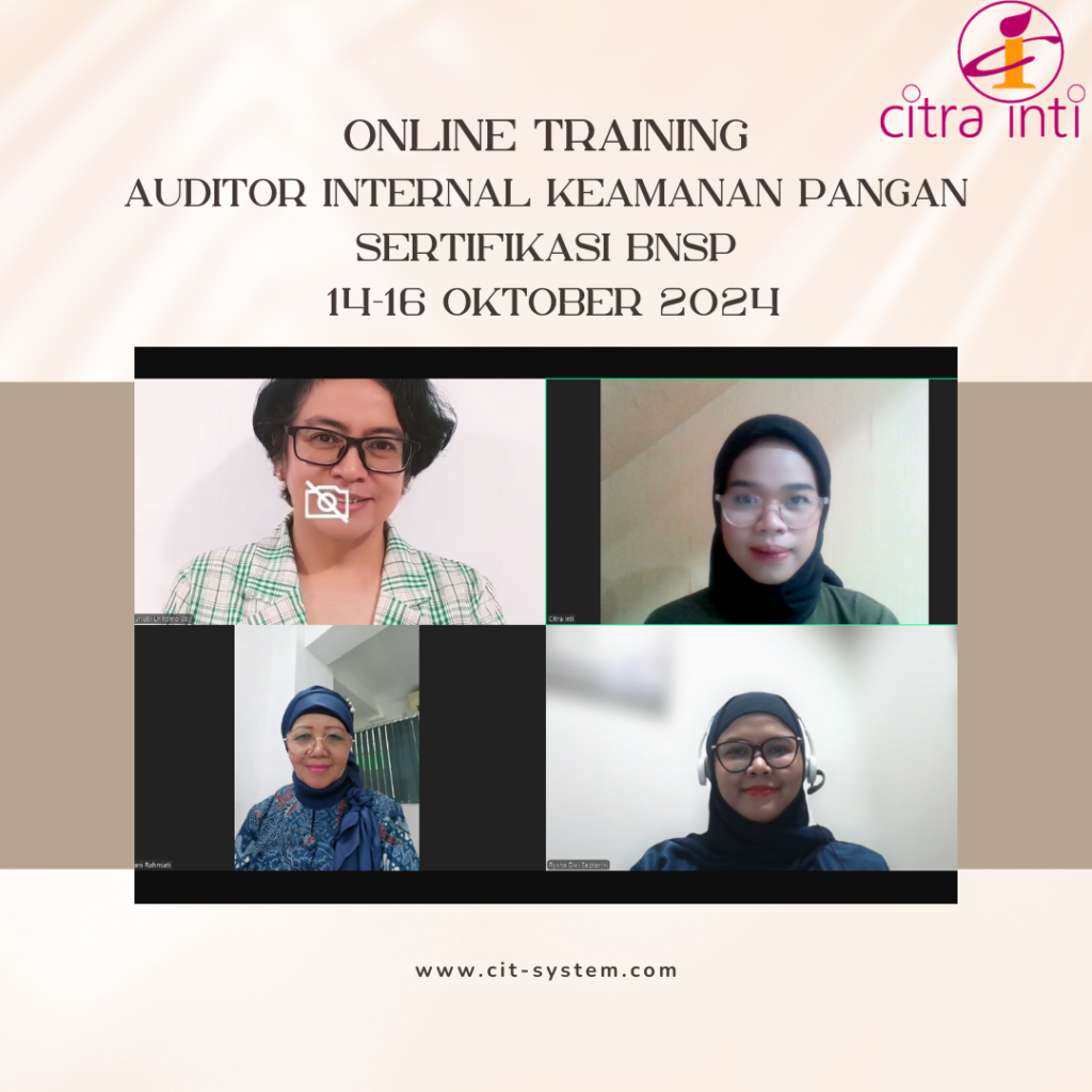 Training Auditor Internal Keamanan Pangan Sertifikasi BNSP